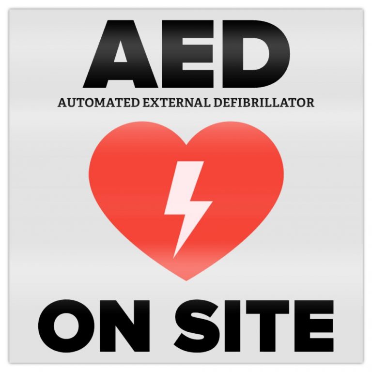"AED On-Site” Clear Window Decal (8” X 8” Inside Glass Decal) | Square ...
